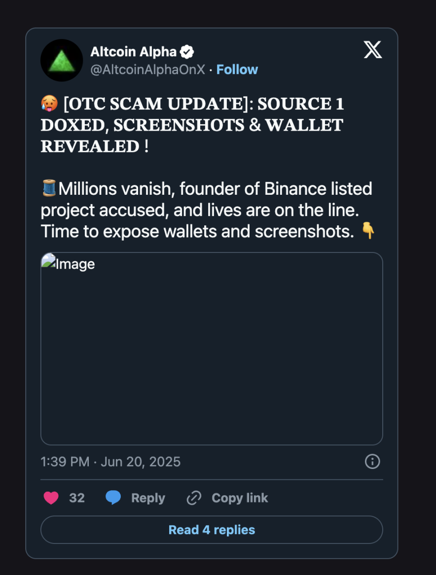 5000萬美元OTC加密騙局：知名代幣卷入，VC與鯨魚難逃一劫 - Coincaso